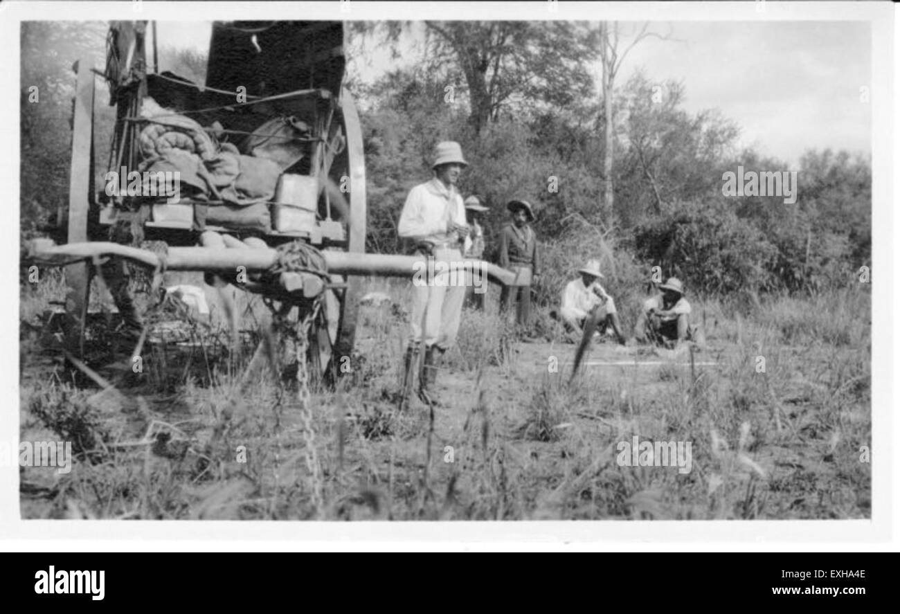 The image depicts a covered wagon, a historical mode of transportation ...