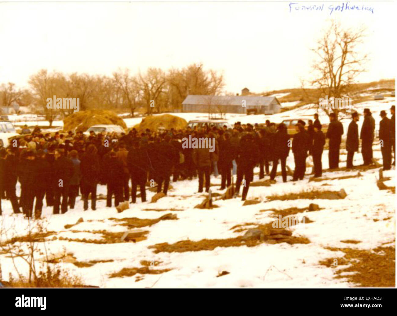 The funeral of Dave Wipf in 1978 at Rockport Colony, a significant ...