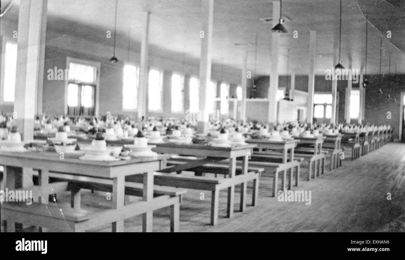 The dining hall, a central space for communal meals, serves as an ...