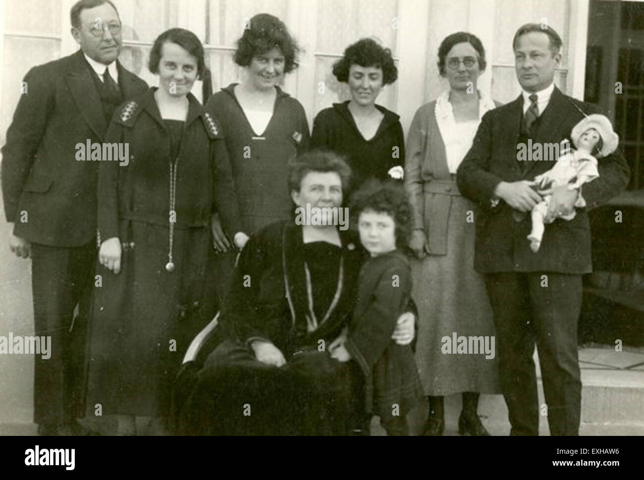 This photograph shows Dr. Ganaway, Hilda King, Mrs. Ganaway, and Azadou ...
