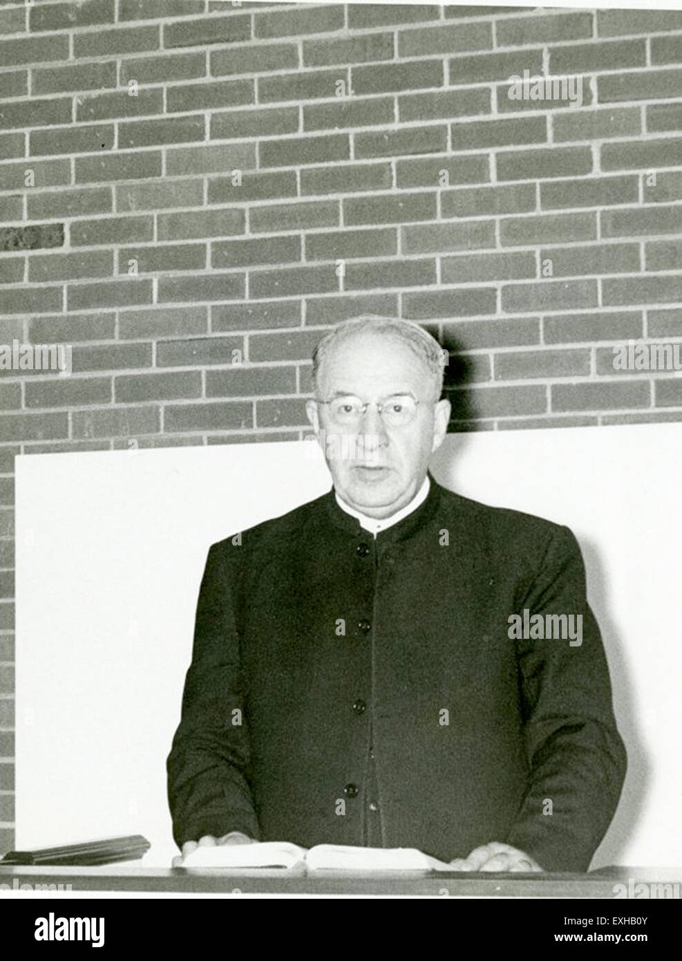 This image shows H.S. Bender, a prominent Mennonite leader, in 1959 ...