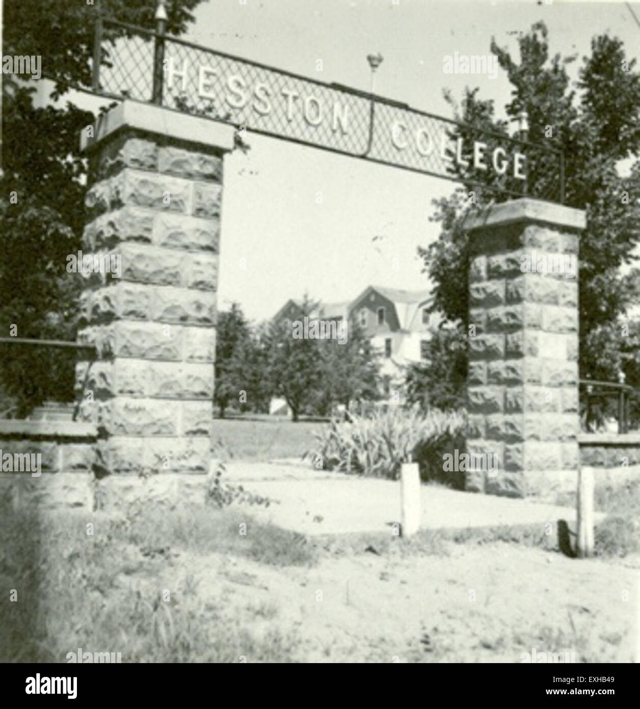 The entrance to Hesston College in Hesston, Kansas, highlighting the ...