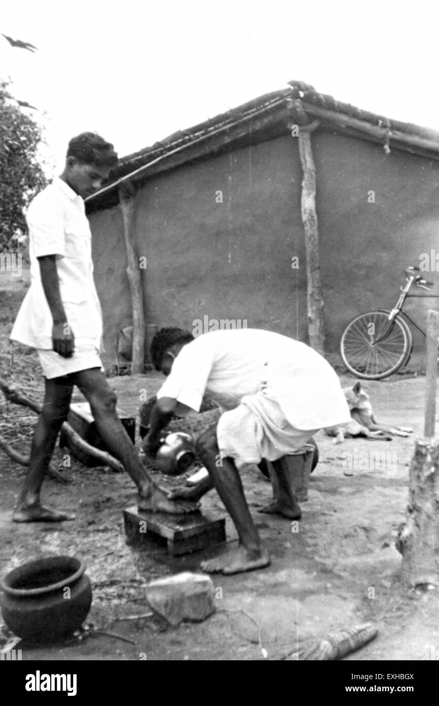 A feet washing ceremony held at the Chamrahi Church in India in 1957 ...