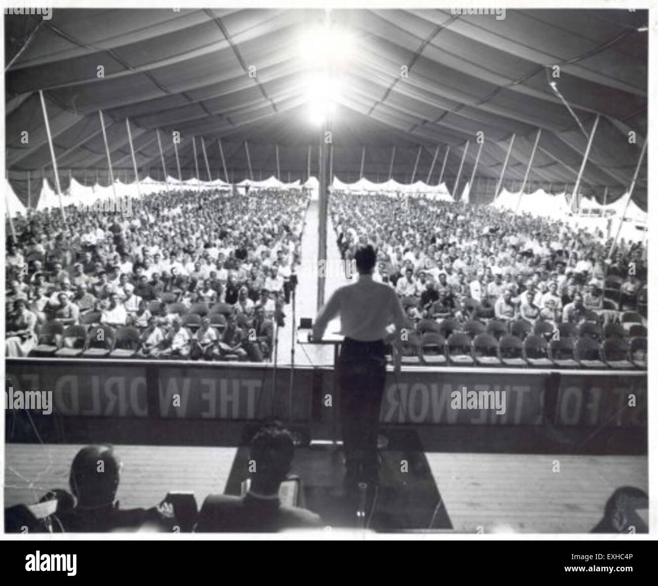 George R. Brunk II leads a revival meeting in Goshen, Indiana ...