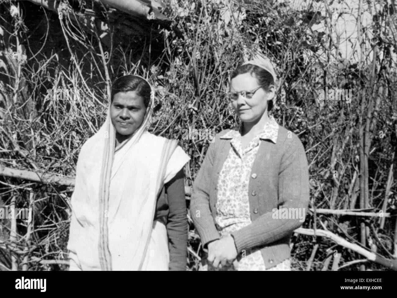 Gladys Becker with Bible woman, Premlata, Bihar, India, 1951 1 Stock ...