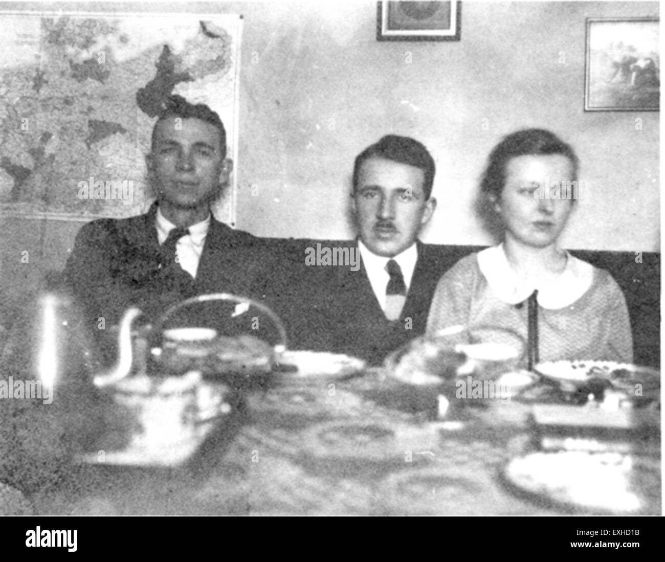 H S and Elizabeth Bender visiting Horsch relatives in Germany Stock ...