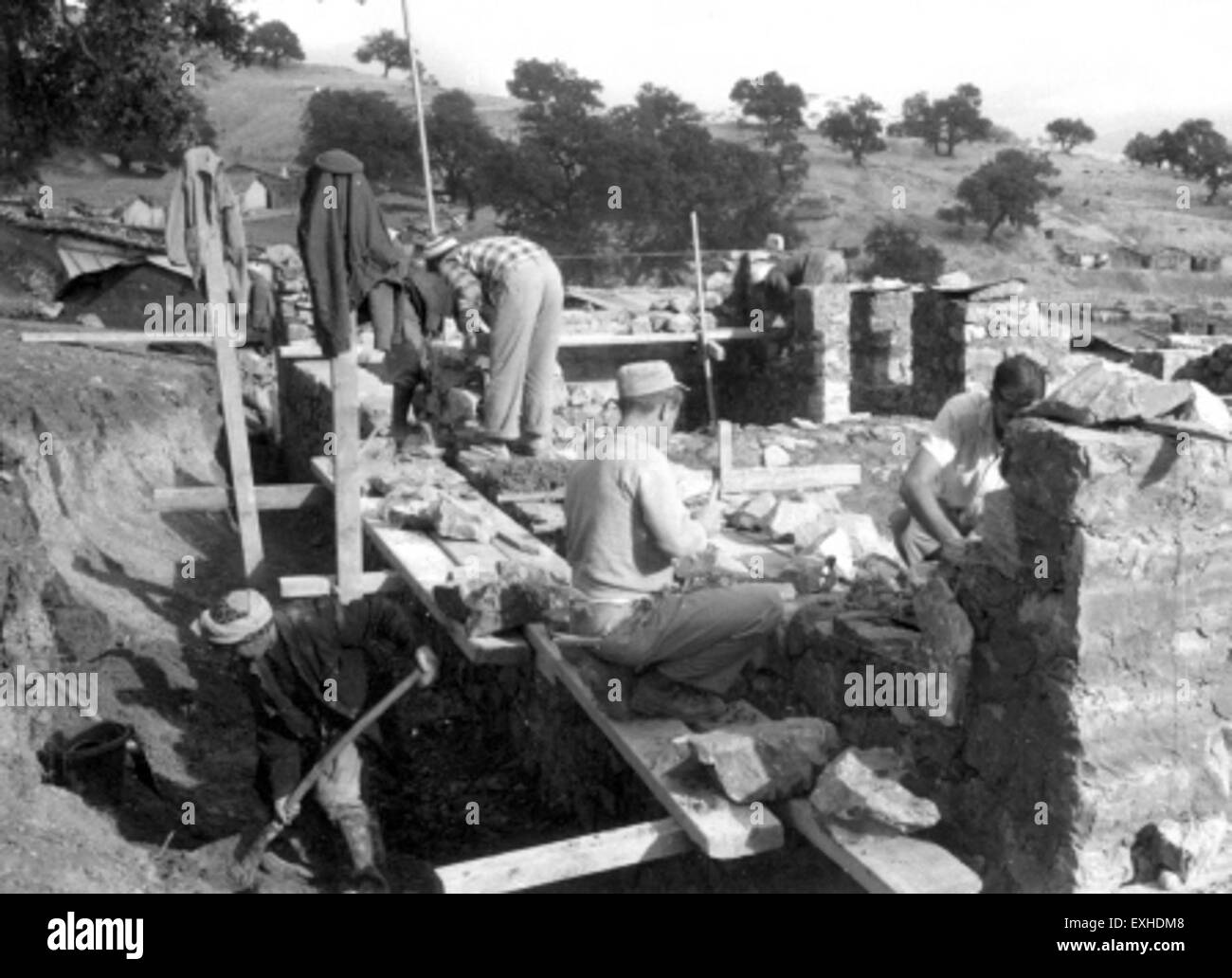 A photo showcasing the house construction process in Algeria, capturing ...