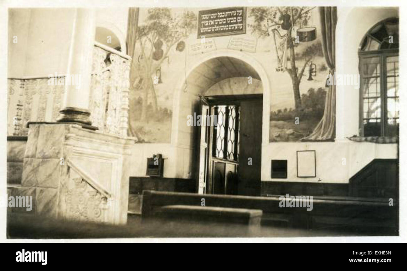 An interior view of a synagogue, showcasing the traditional Jewish ...