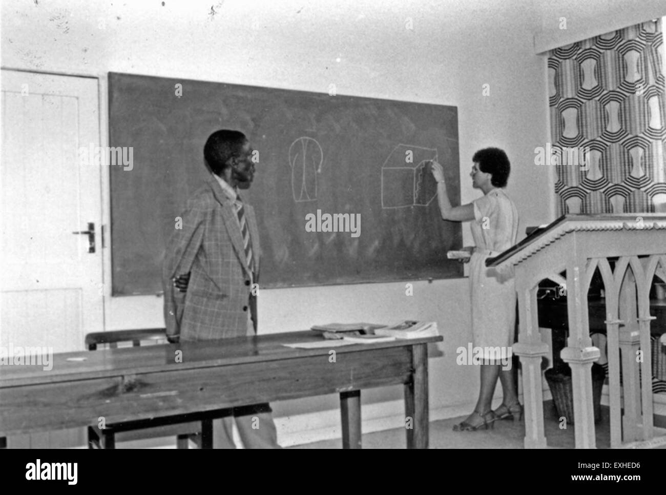 Jean Isaac illustrating input at Africa Independent Church Bible ...