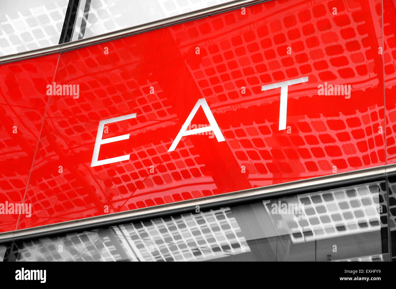Eat sign outside a restaurant Stock Photo - Alamy