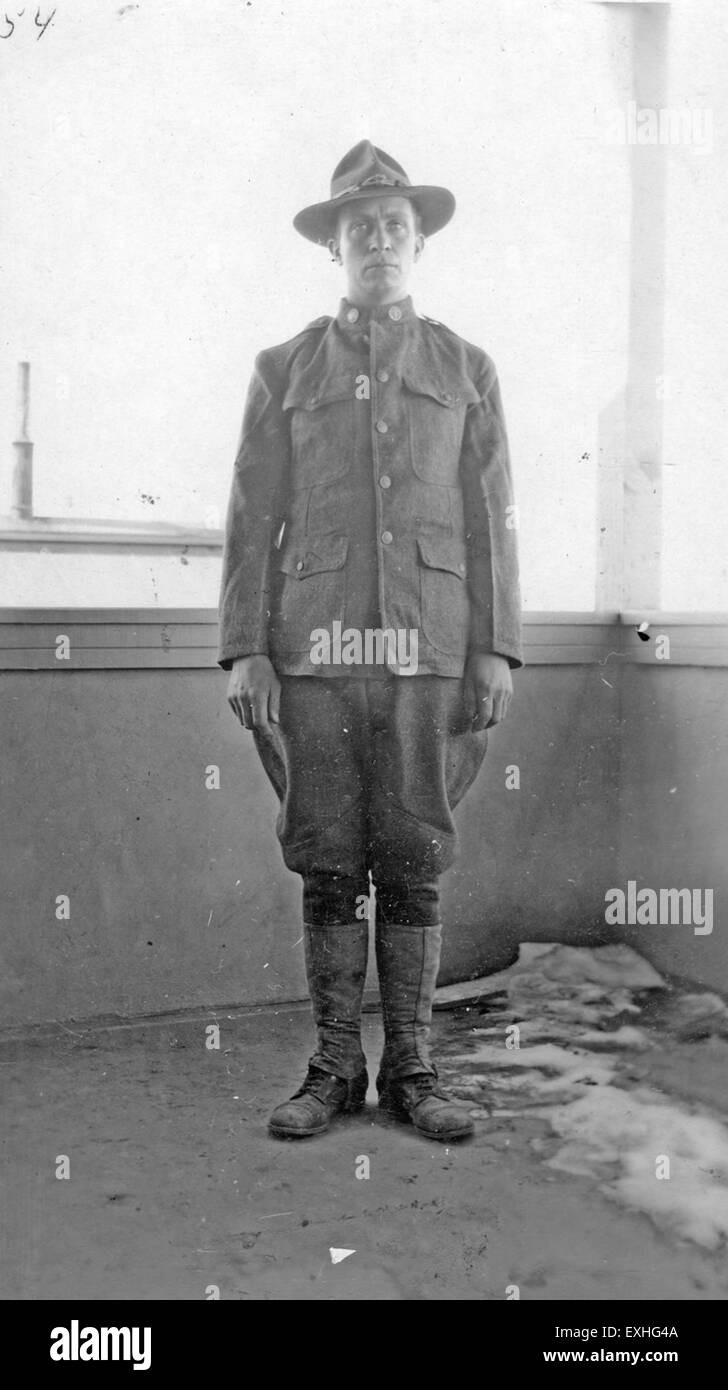 This historic photograph depicts a man in military uniform taken in ...