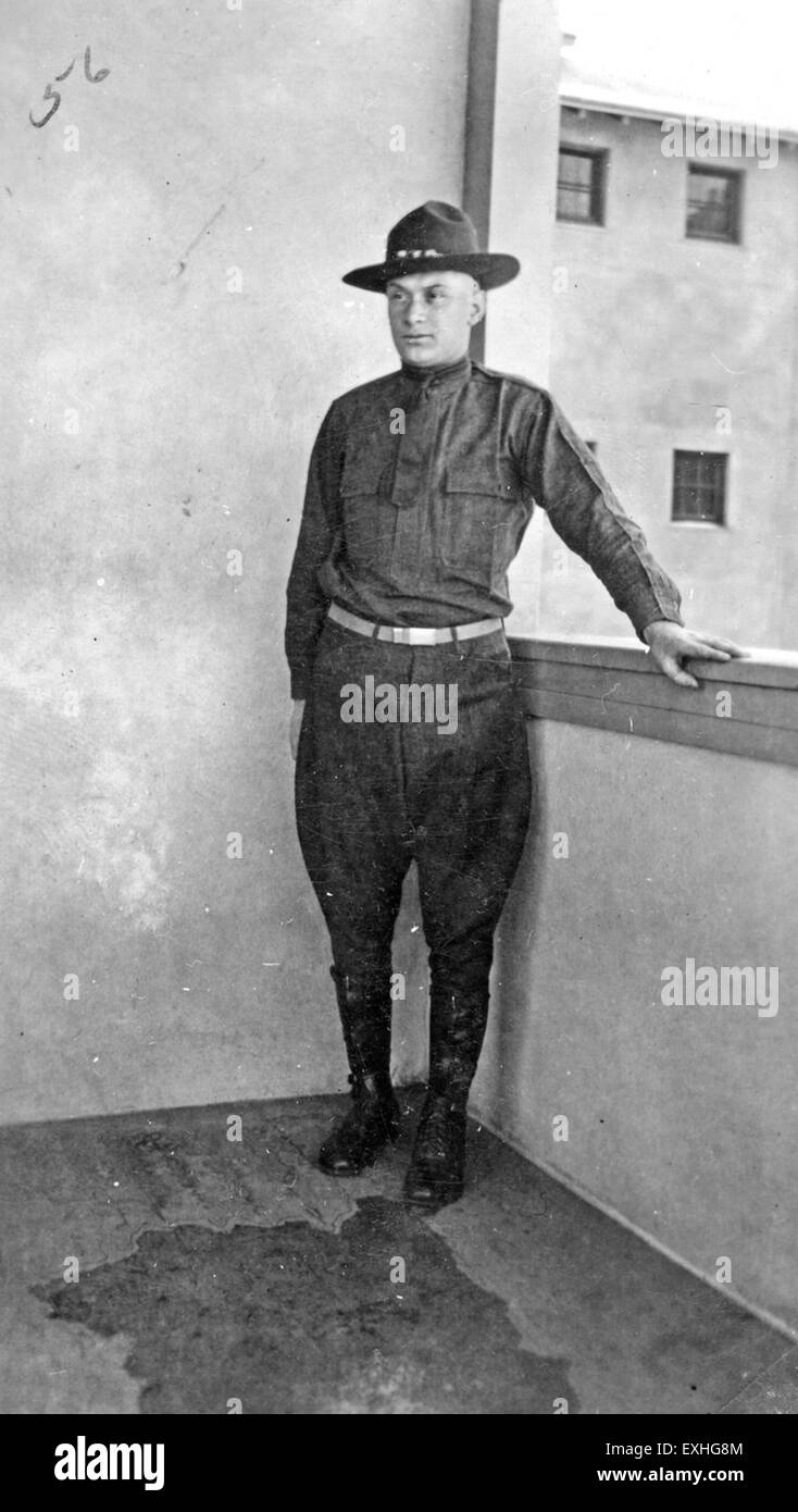 This image captures a man in uniform, possibly representing military or ...