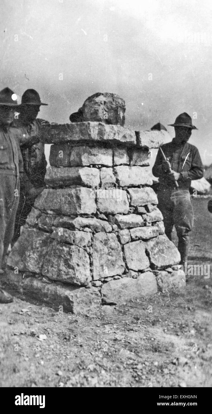 This historical photograph from Camp Funston captures a group of men ...