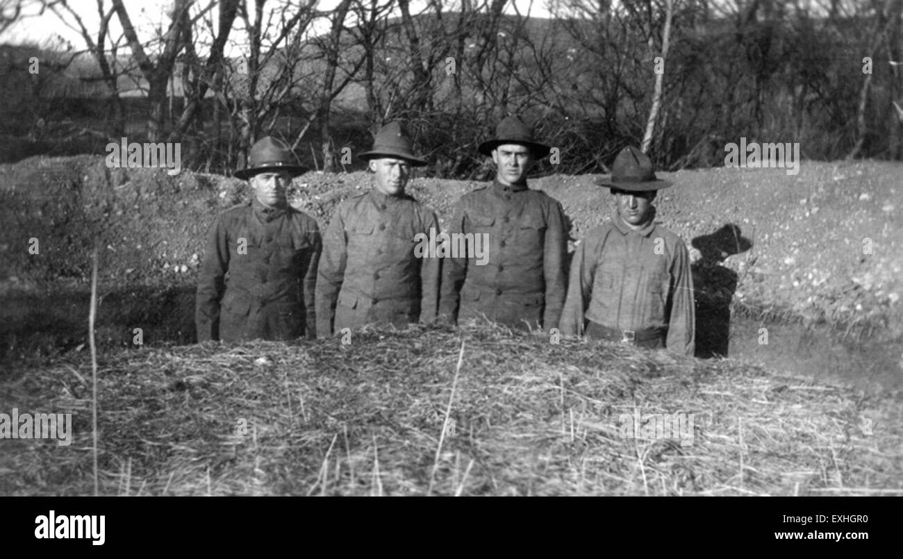 American soldiers in trench warfare Black and White Stock Photos ...