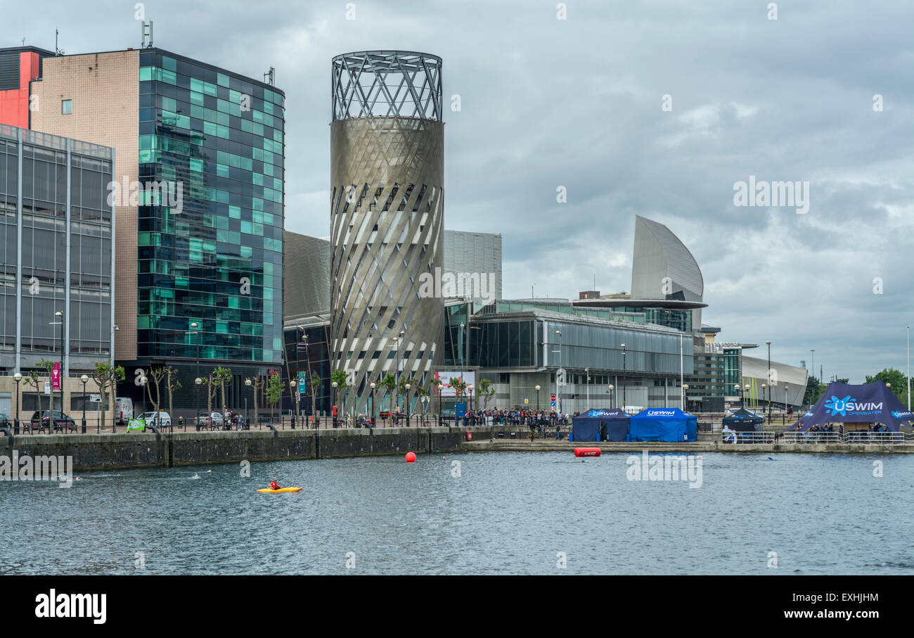 View over dock 9 on Saturday 11th July 2015 at Salford Quays ...