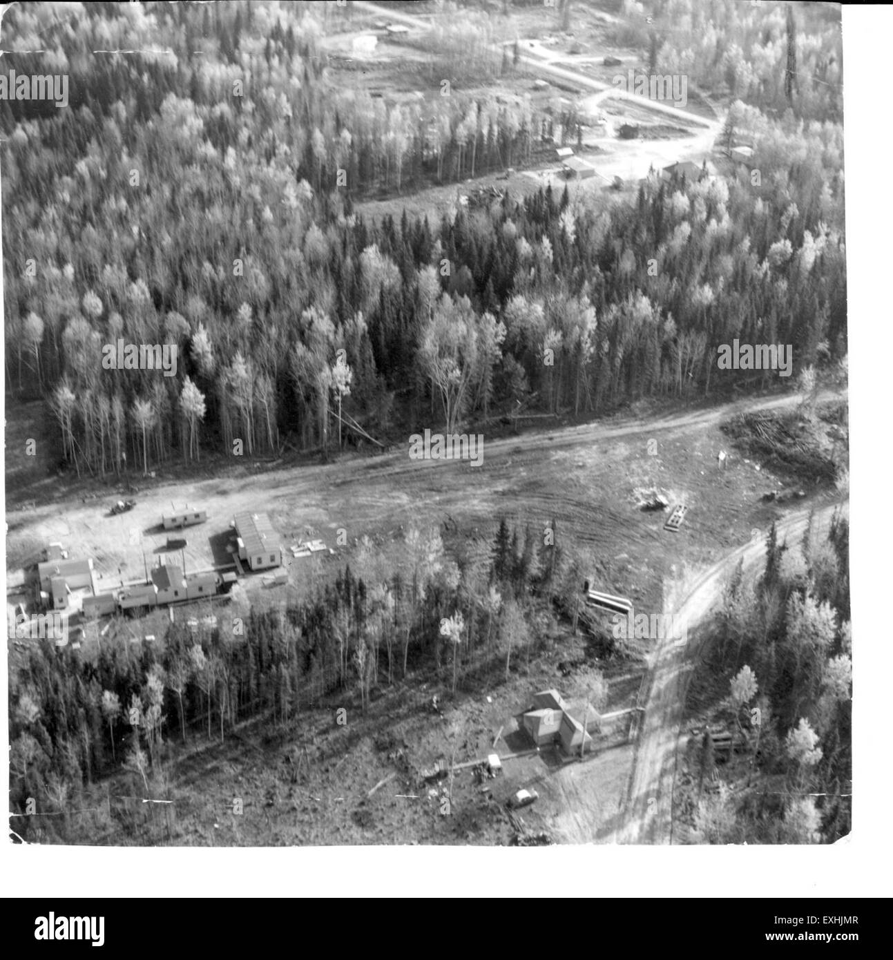 An aerial photograph of a dormitory building, showcasing its structure ...