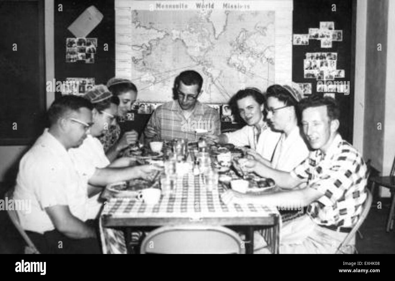 This image depicts missionaries in orientation in Elkhart, highlighting ...