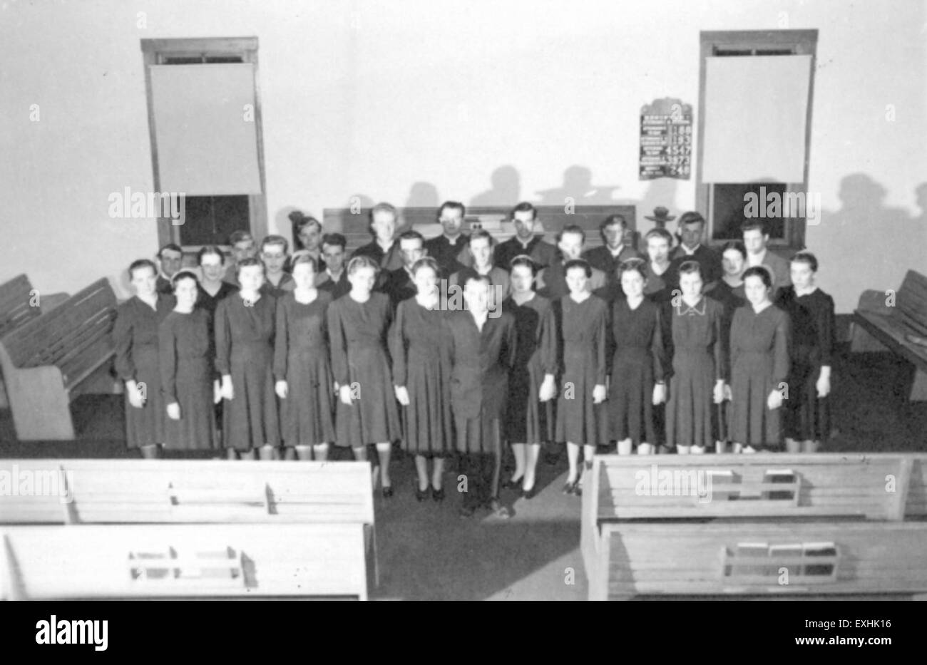 This photograph depicts a mixed chorus performing in Denbigh, Virginia ...