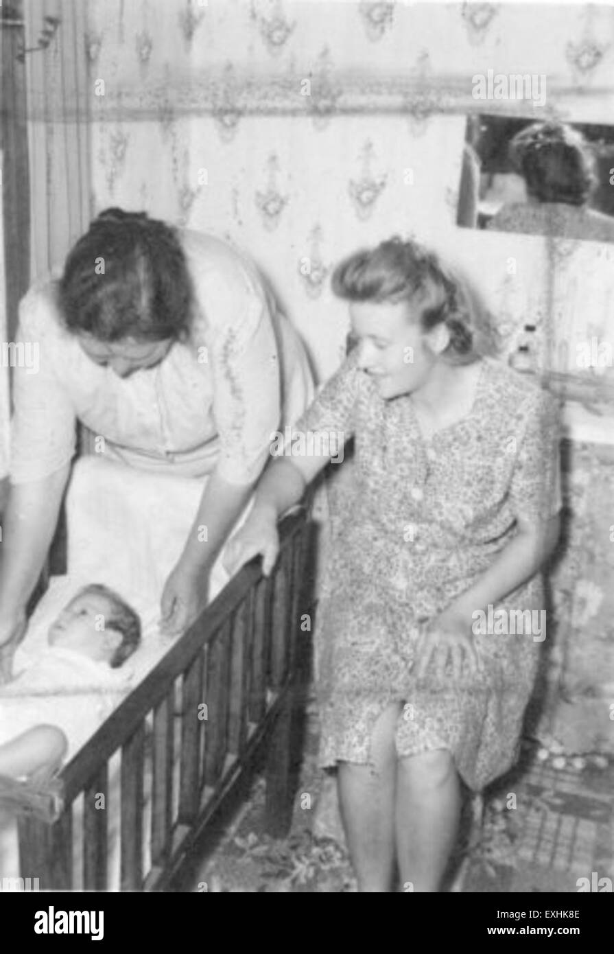 A historic photograph capturing Mrs. A.B. Martin and her son in Culp ...