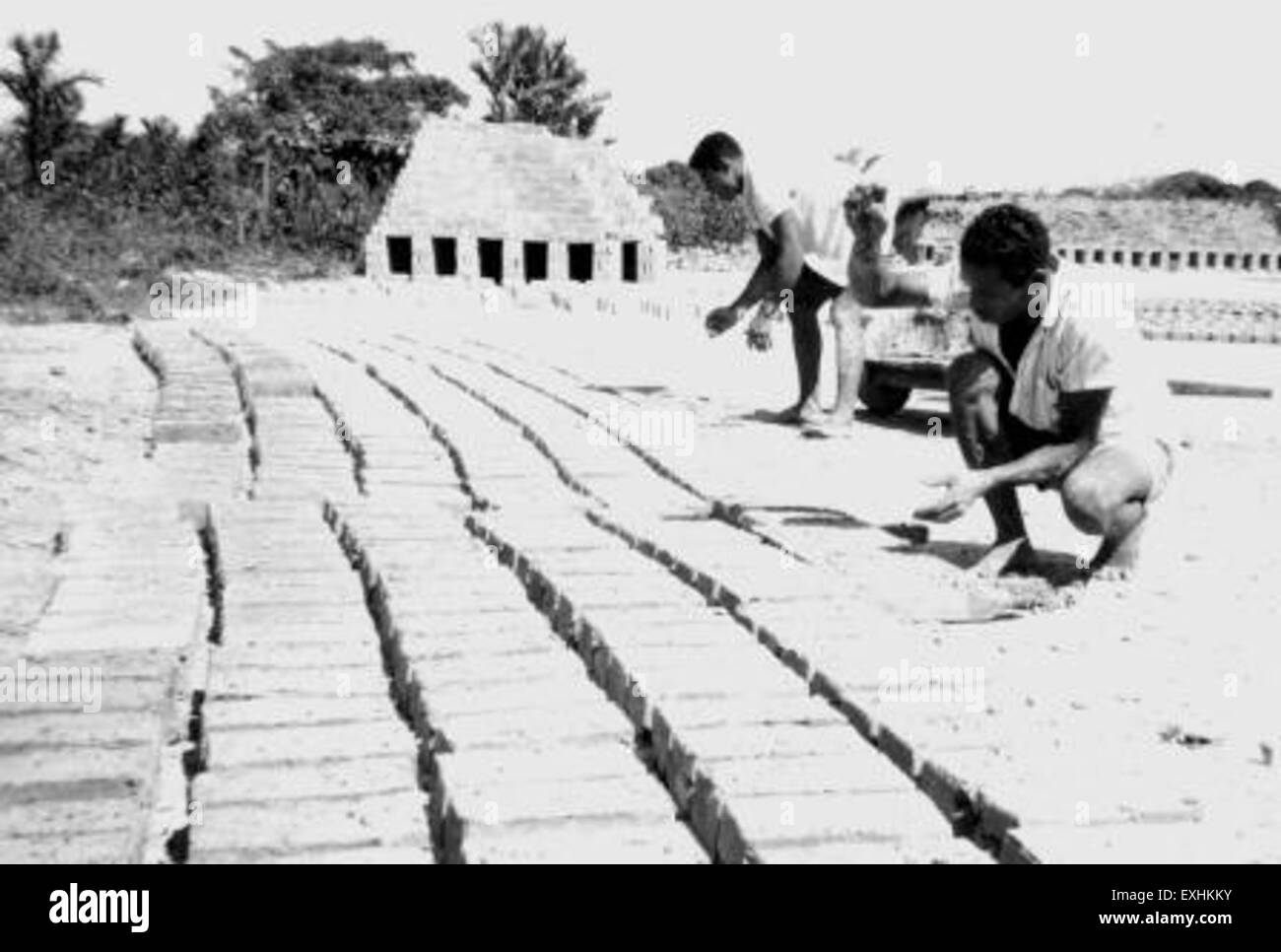 Brick making Black and White Stock Photos & Images - Alamy