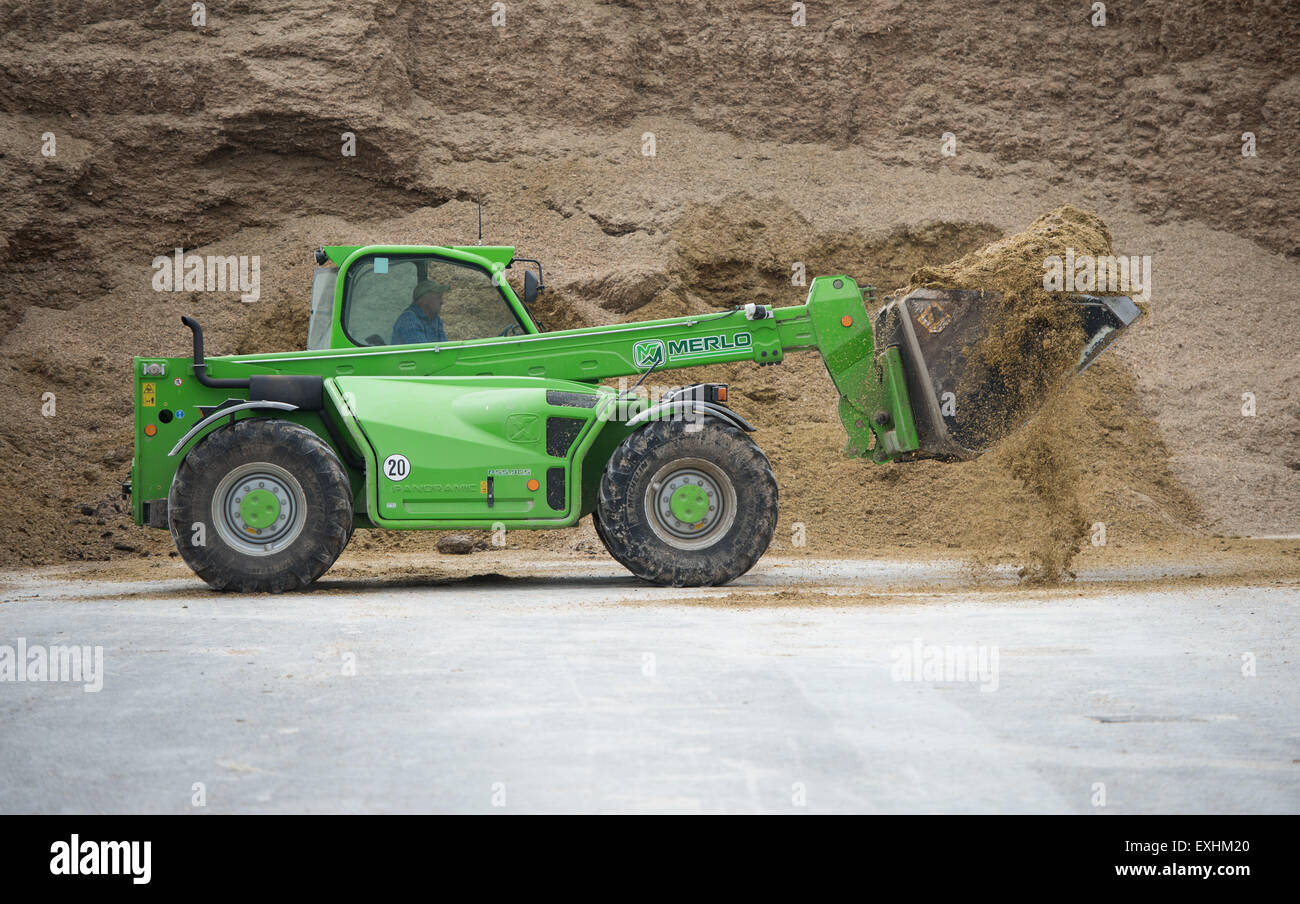 A wheel loader loaded with corn silage makes its way through ...