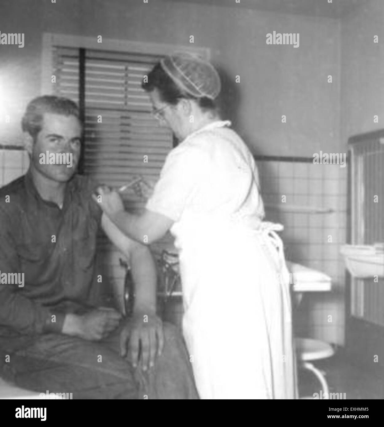 This photograph captures a patient receiving an injection at the Culp ...