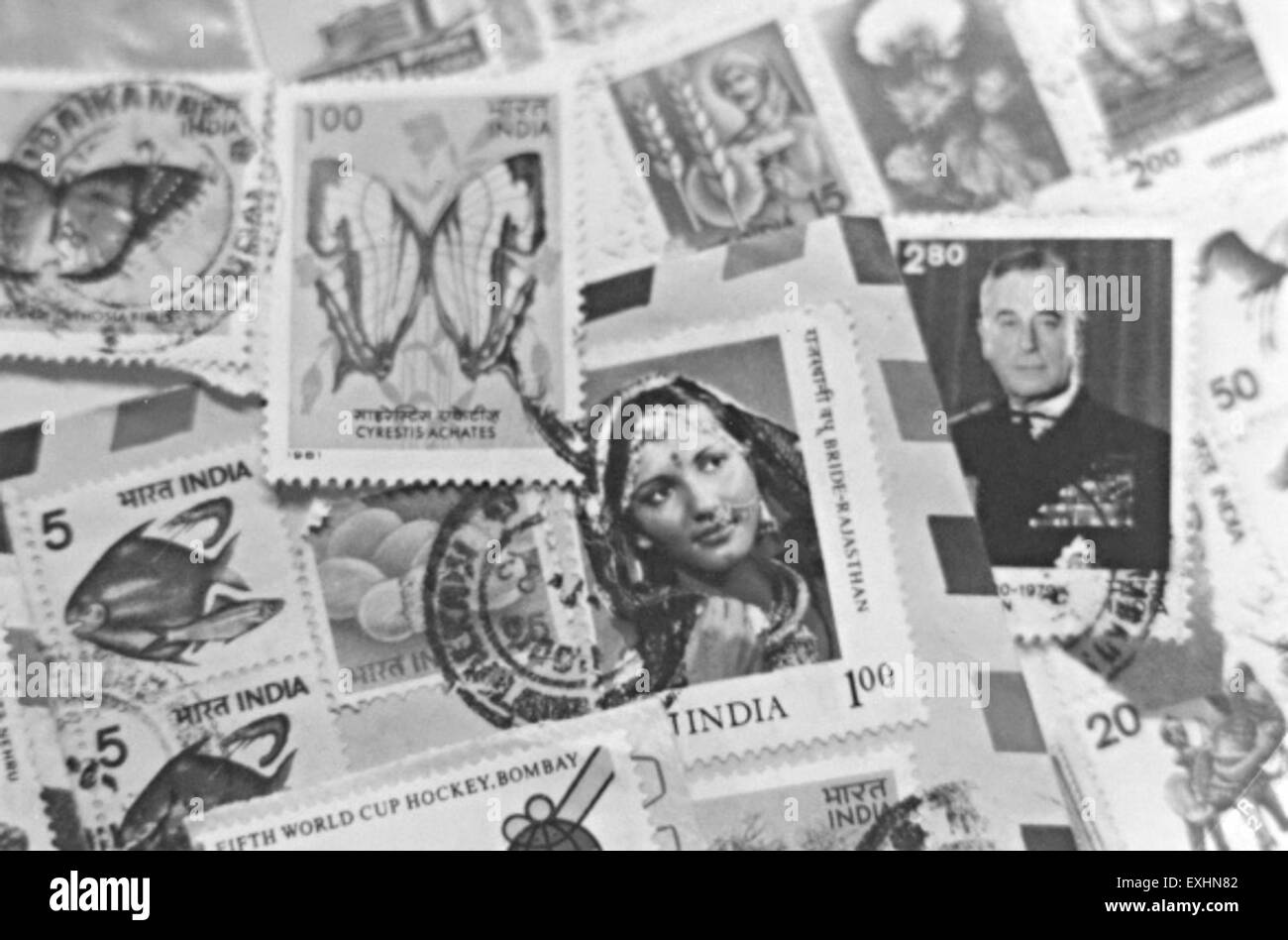 Postage stamps, India, 1982 1 Stock Photo - Alamy