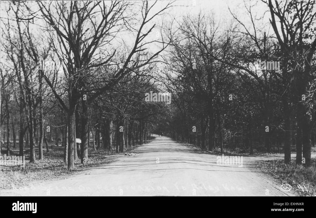This scene portrays life on a Native American reservation, showing the ...