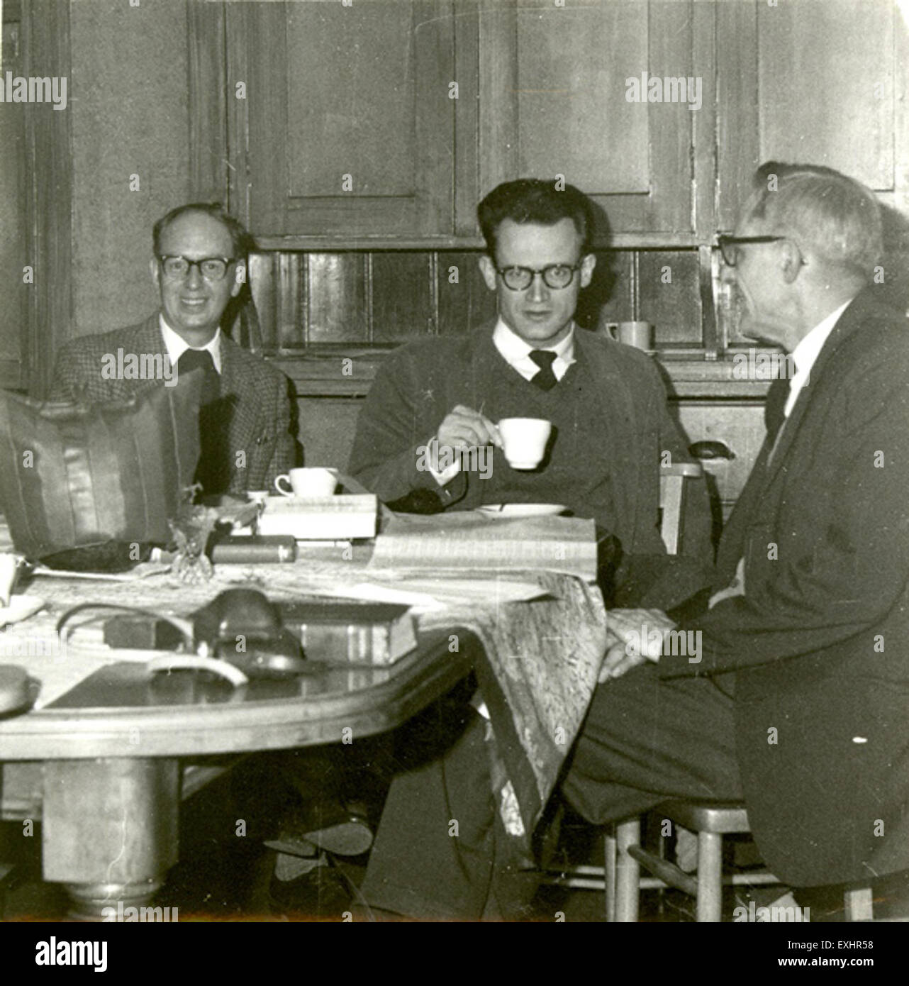 This photograph captures a tea gathering at the London Mennonite Centre ...