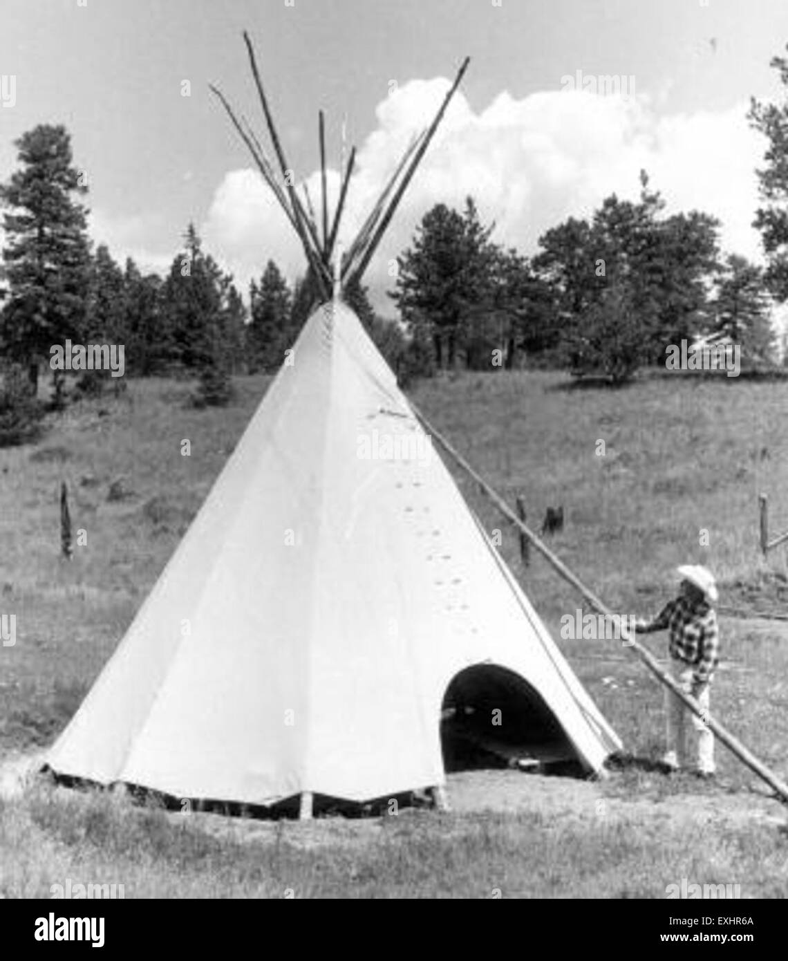 This image captures a traditional teepee from the Frontier Boys Camp in ...
