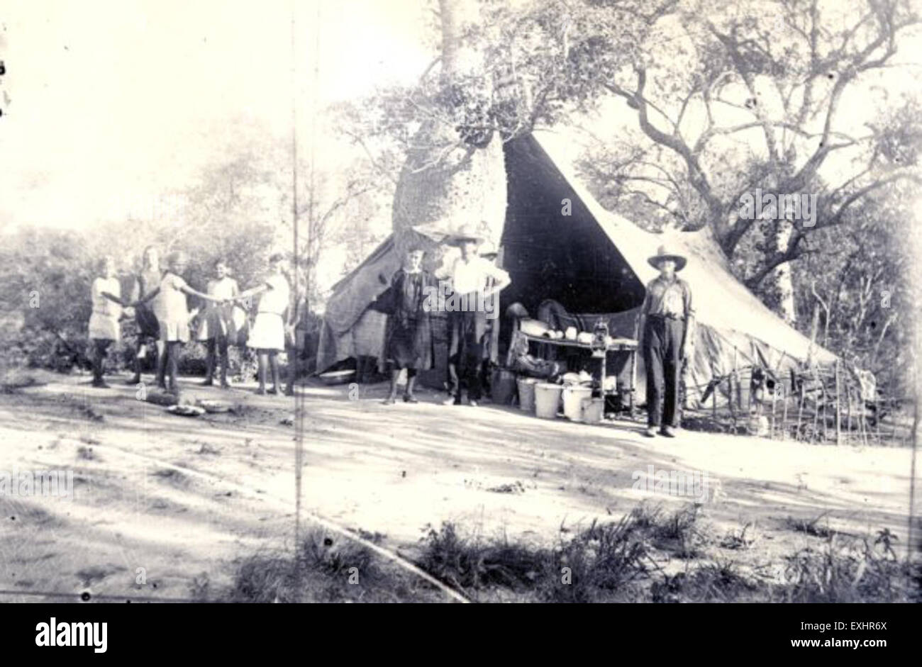 This 1930 photograph depicts a Mennonite settlement in the Chaco region ...
