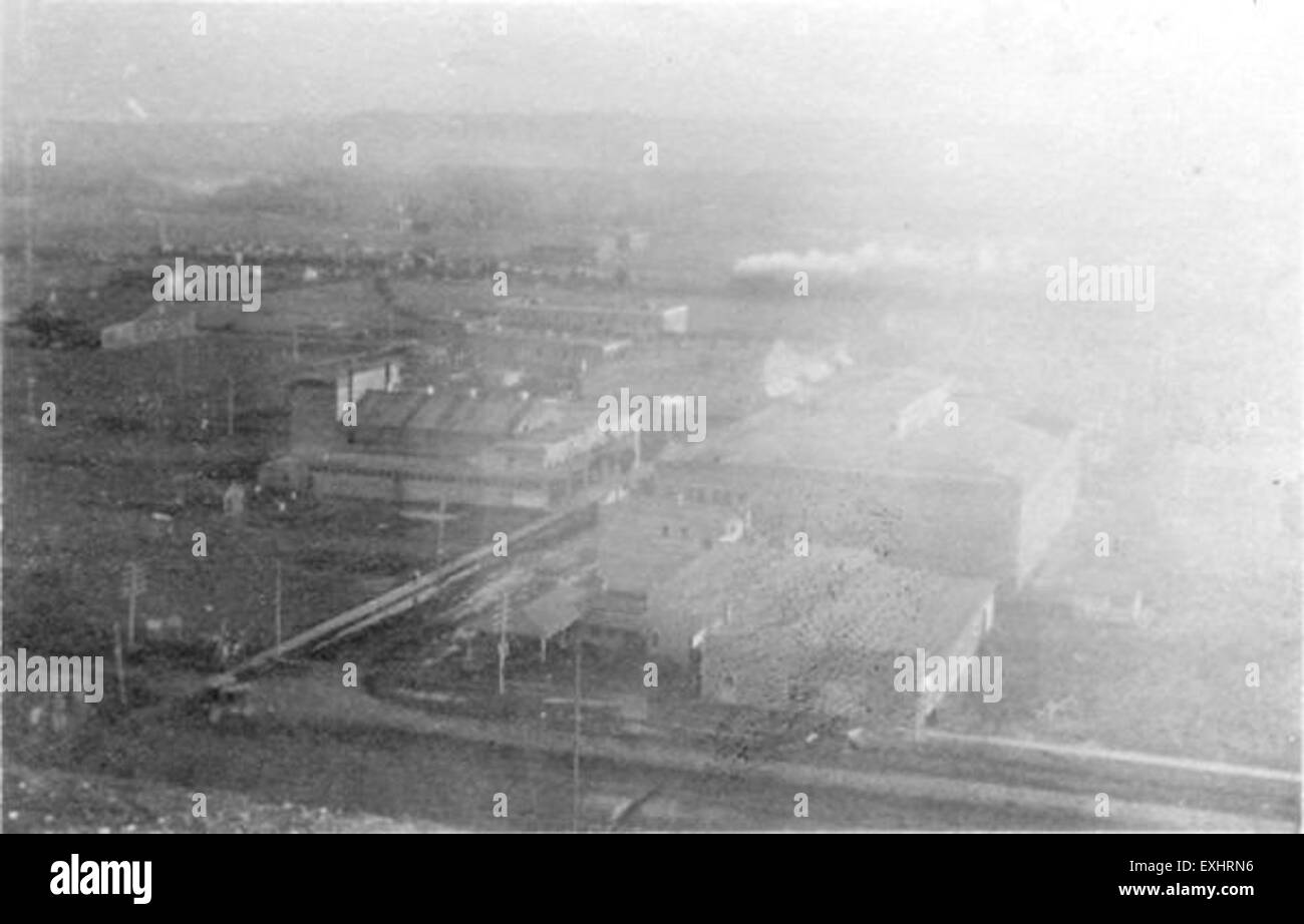 This photograph titled 'Army City' shows a military establishment ...