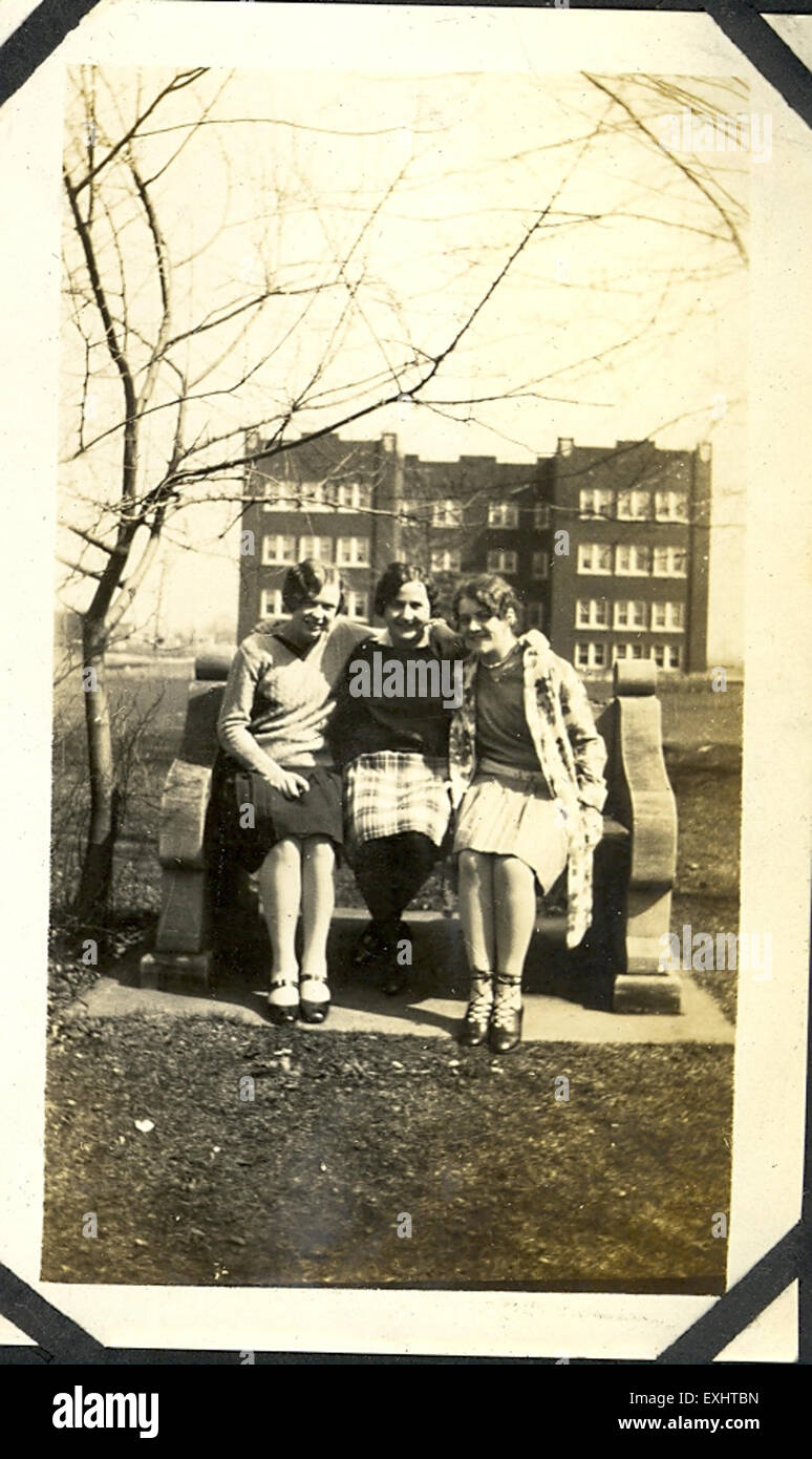 This photograph shows Verna Smith and friends standing in front of the ...