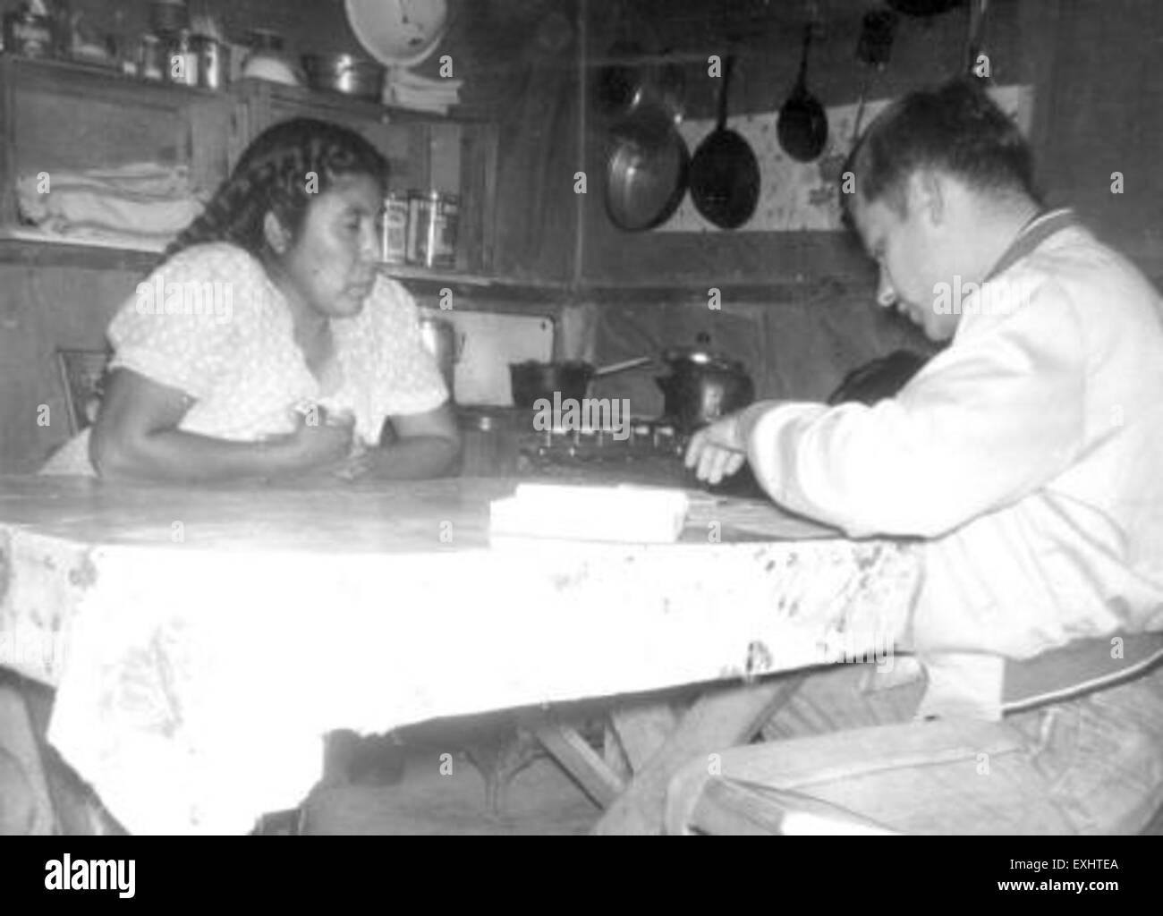 The photograph shows a Native American family in Stanfield, Arizona ...