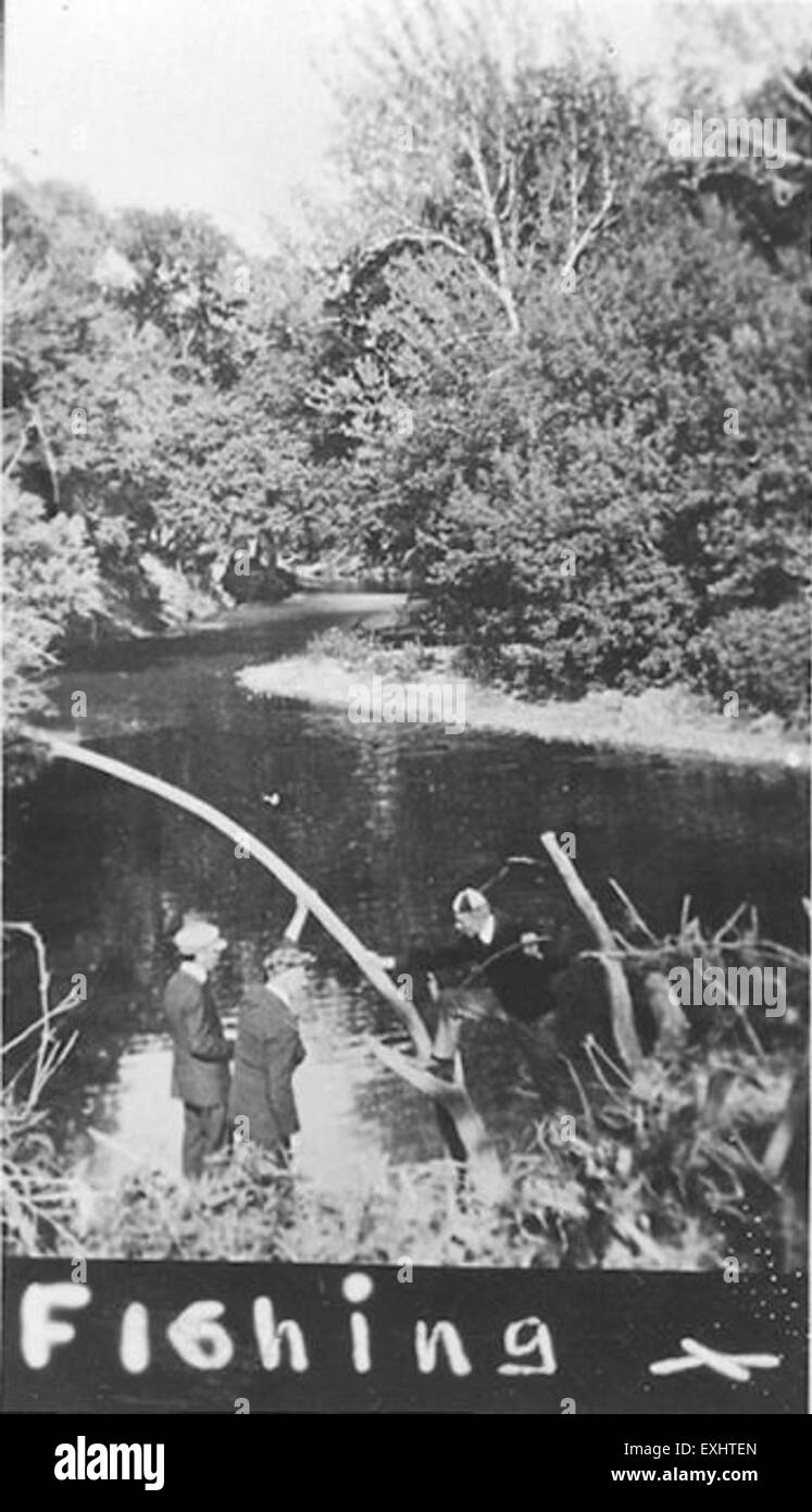 Visitors in camp, Fishing 1 Stock Photo - Alamy