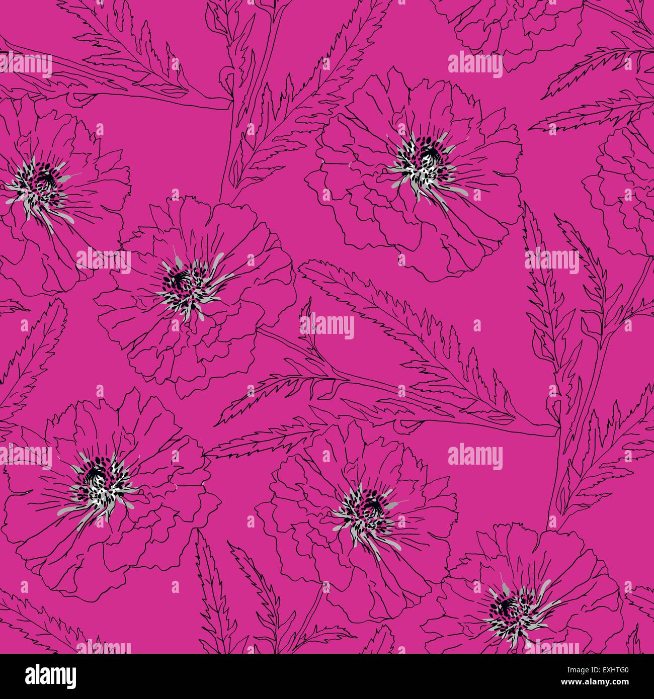 Terry poppy. Floral seamless texture Stock Vector Image & Art - Alamy