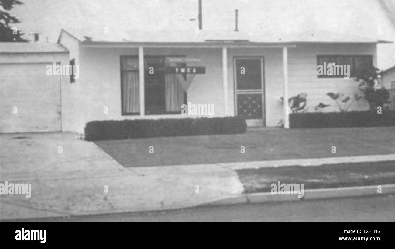 This image captures the Watts Area YMCA Center in Los Angeles, a key ...