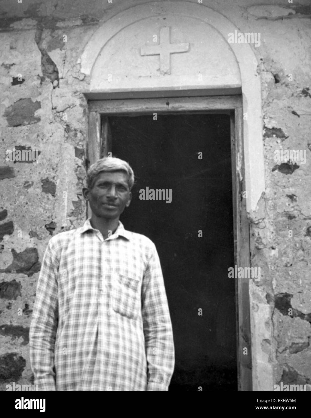 This photograph from 1966 captures the Korhima Church in Bihar, India ...