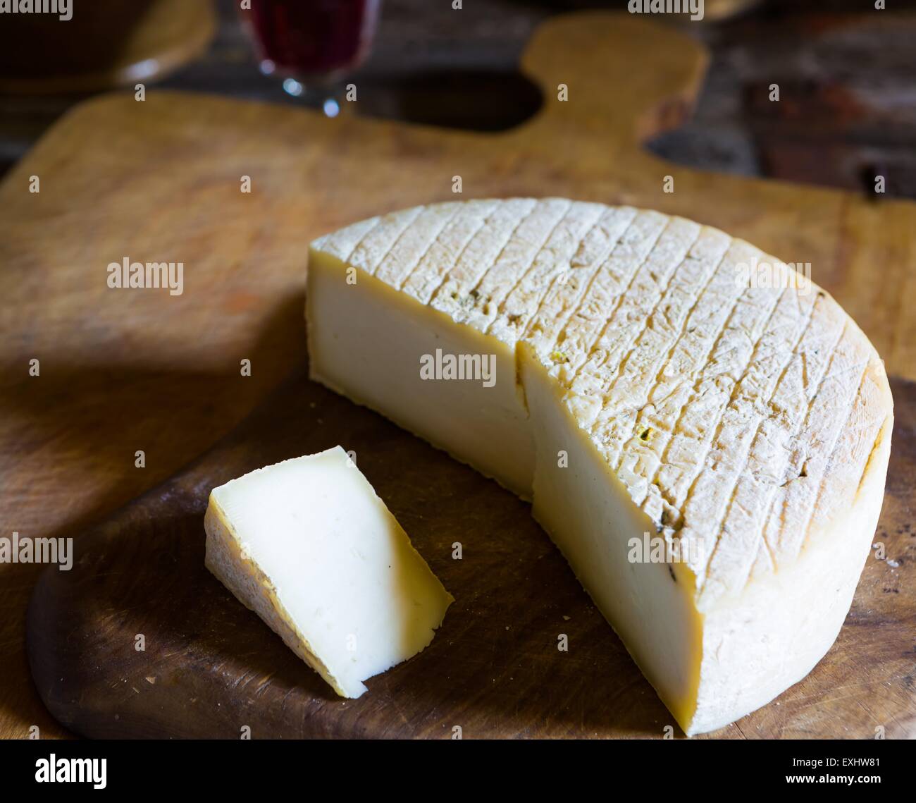 Still life with french goat cheese. Studio shoot with mystic light ...