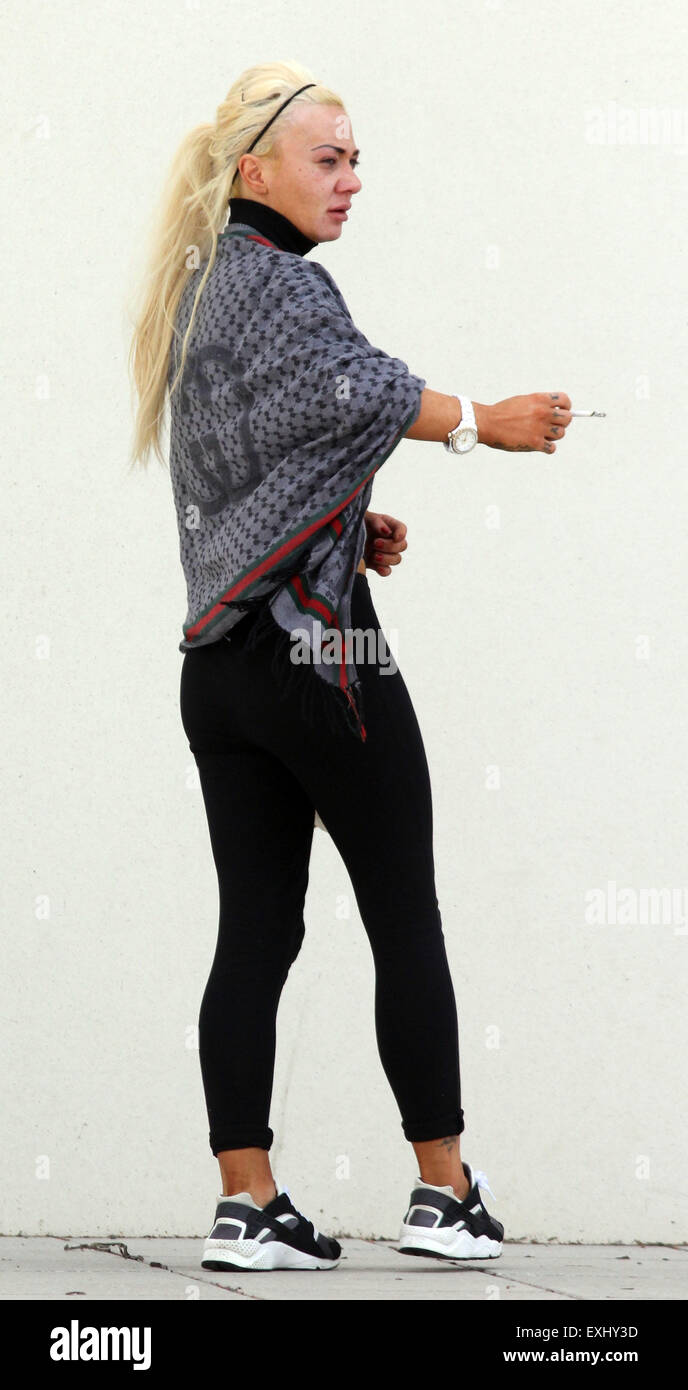 Josie Cunningham leaving Elland Road Police station in Leeds and also ...