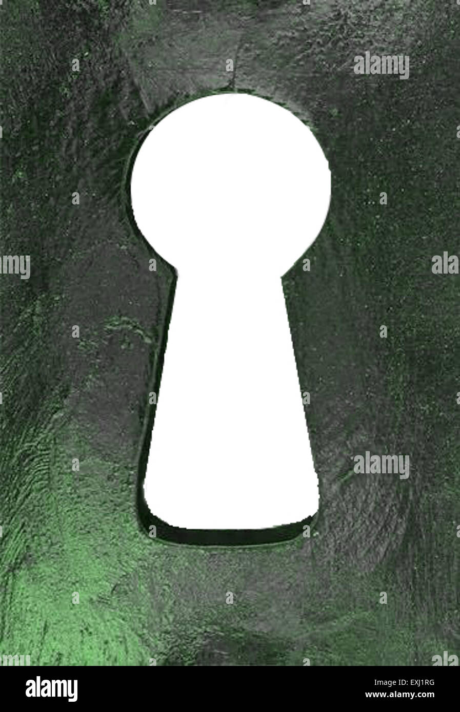 old keyhole green with white background Stock Photo - Alamy