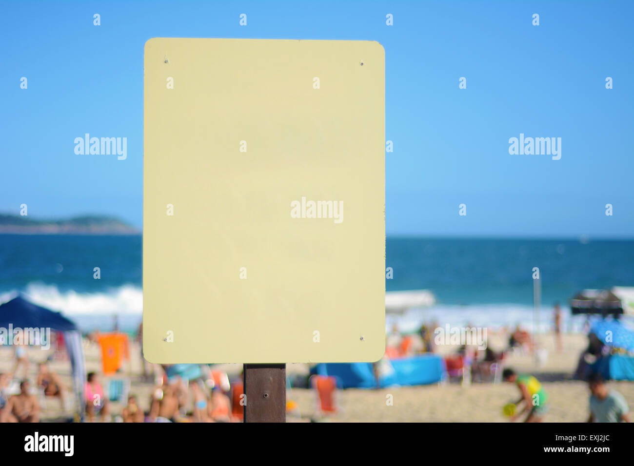 Signboard on a tropical beach. Vacation holidays Stock Photo - Alamy