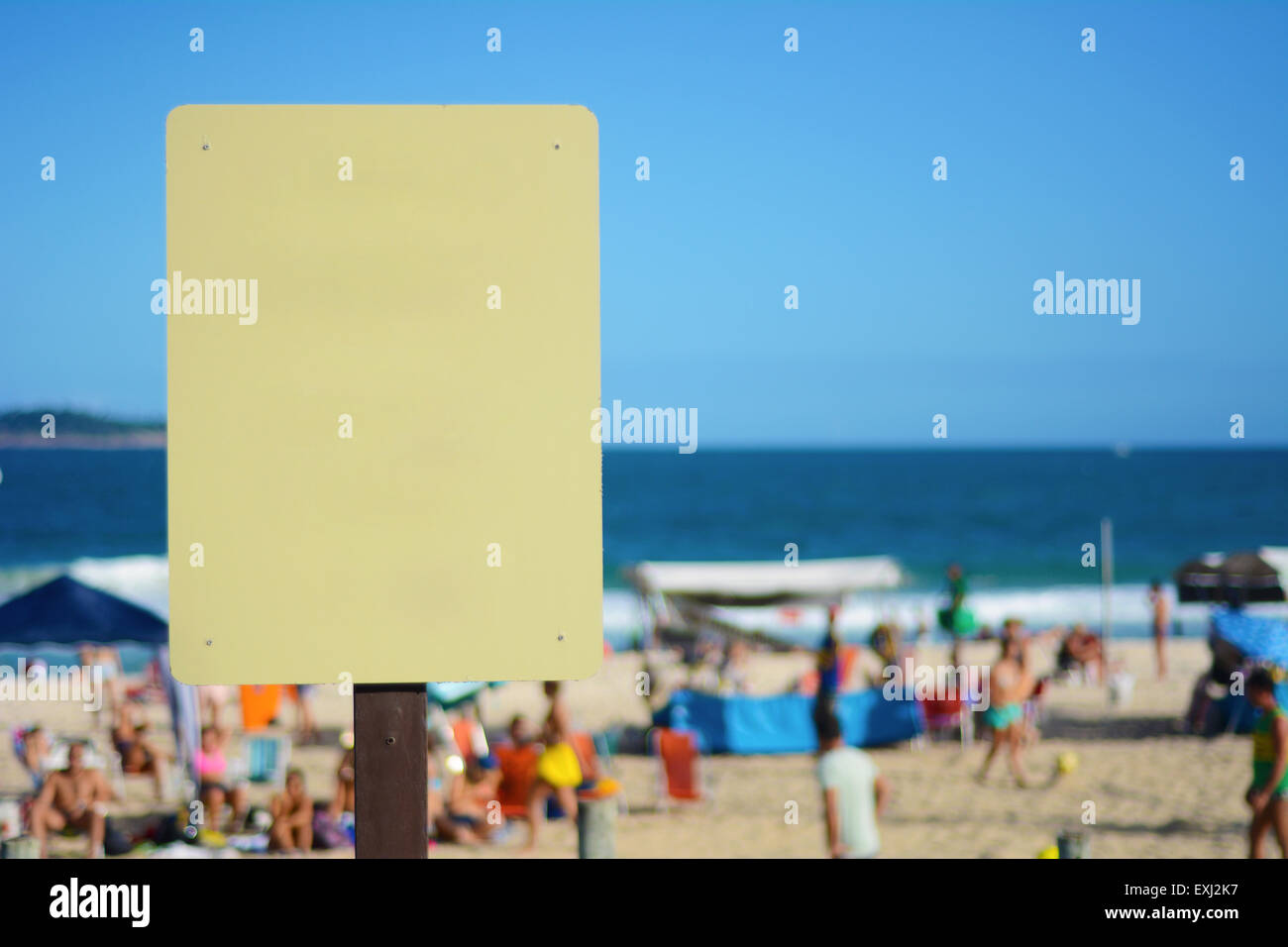 Signboard on a tropical beach. Vacation holidays Stock Photo - Alamy