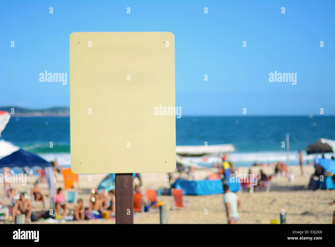 Signboard on a tropical beach. Vacation holidays Stock Photo - Alamy