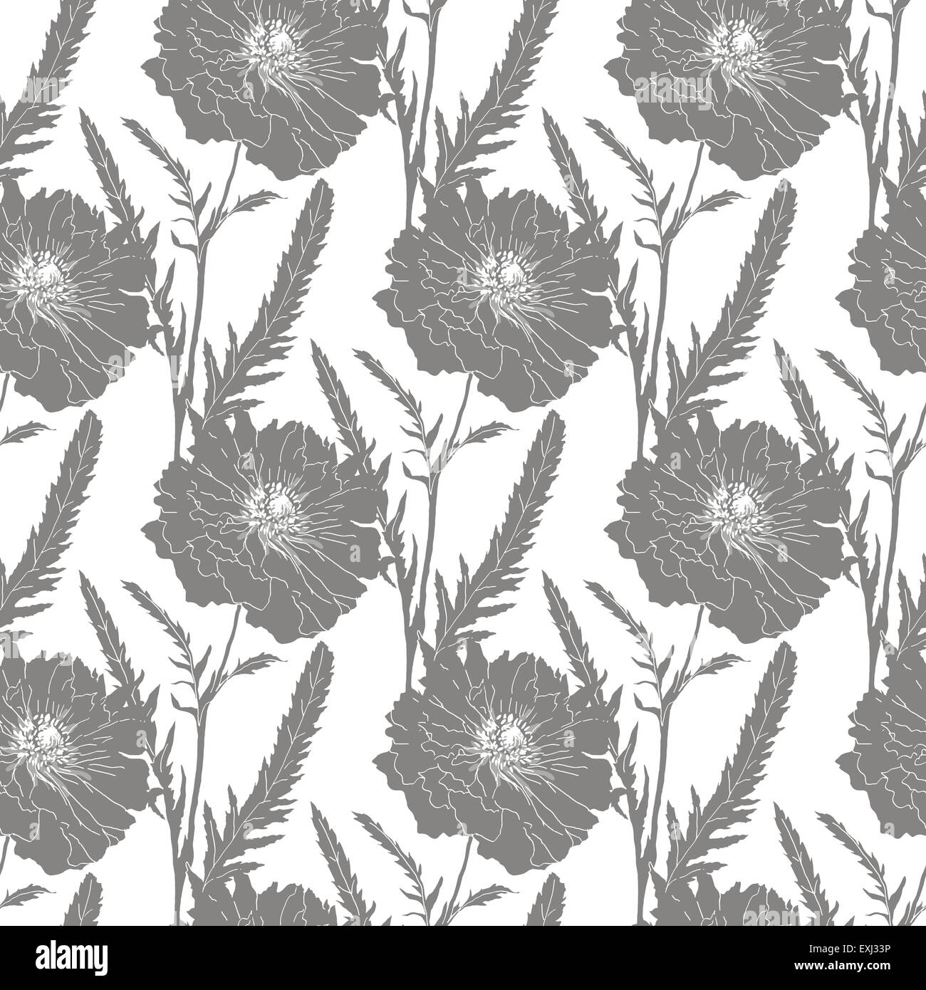 Terry poppy. Floral seamless texture Stock Vector Image & Art - Alamy