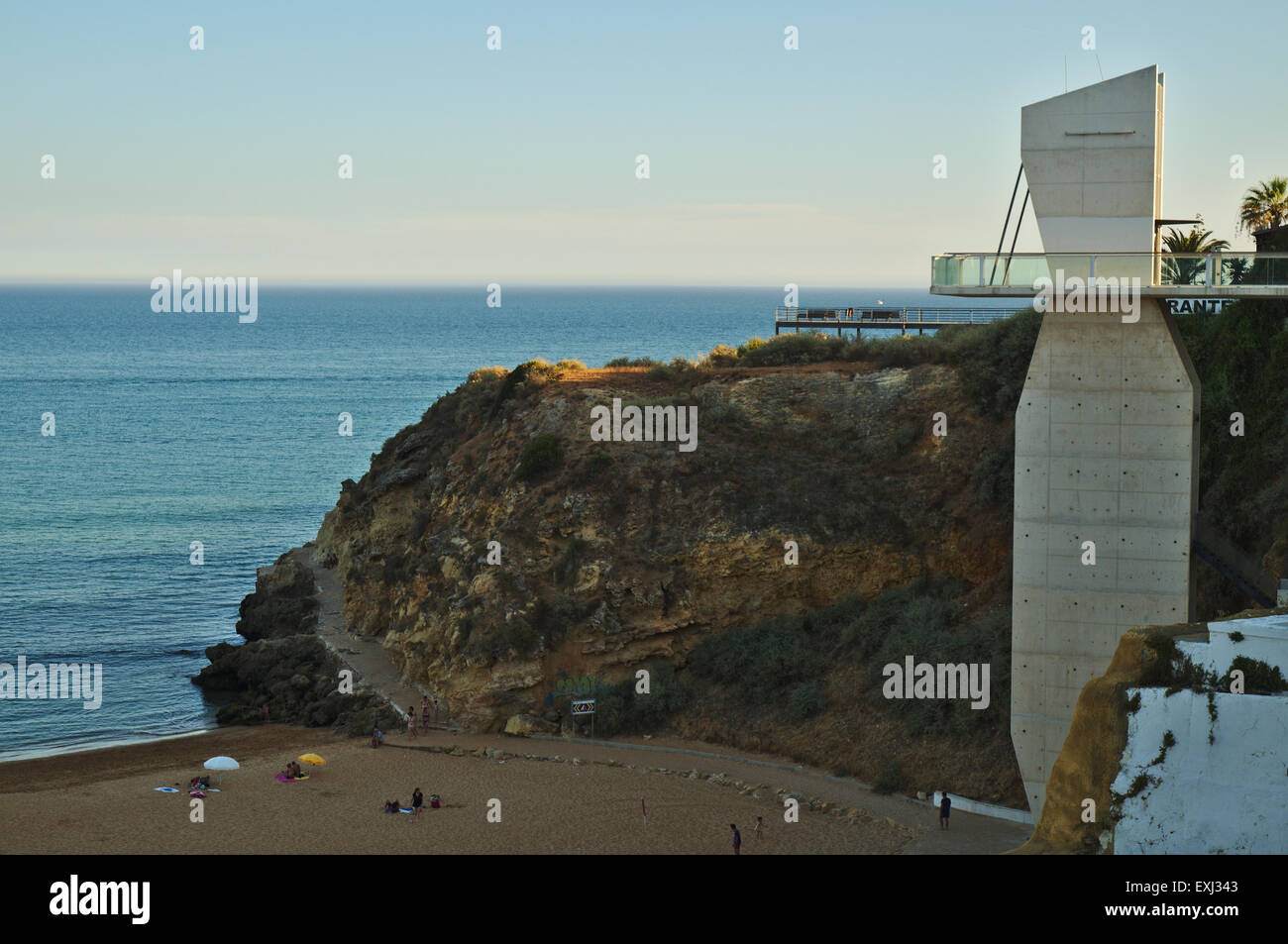 Elevator in Praia dos Pescadores (fishermen's beach) during summertime ...