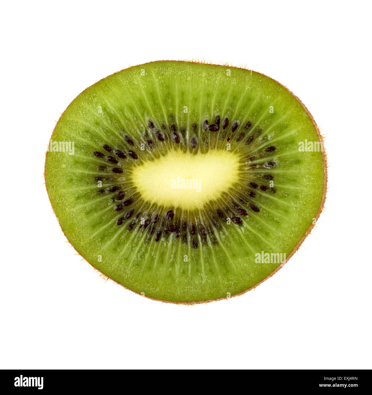 Slice of fresh and ripe kiwi fruit isolated on white background Stock ...
