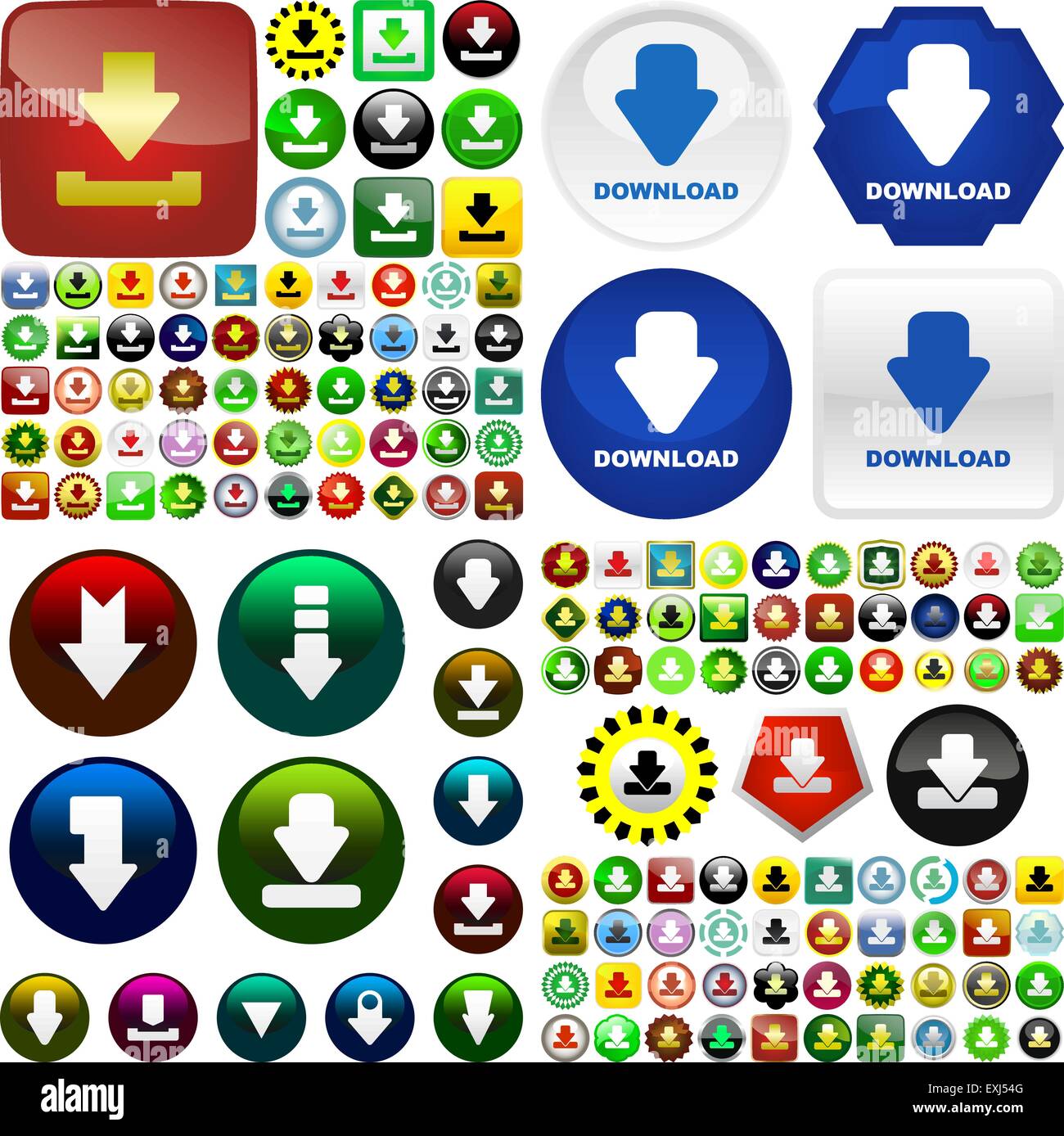 Download buttons. Vector set Stock Vector Image & Art - Alamy