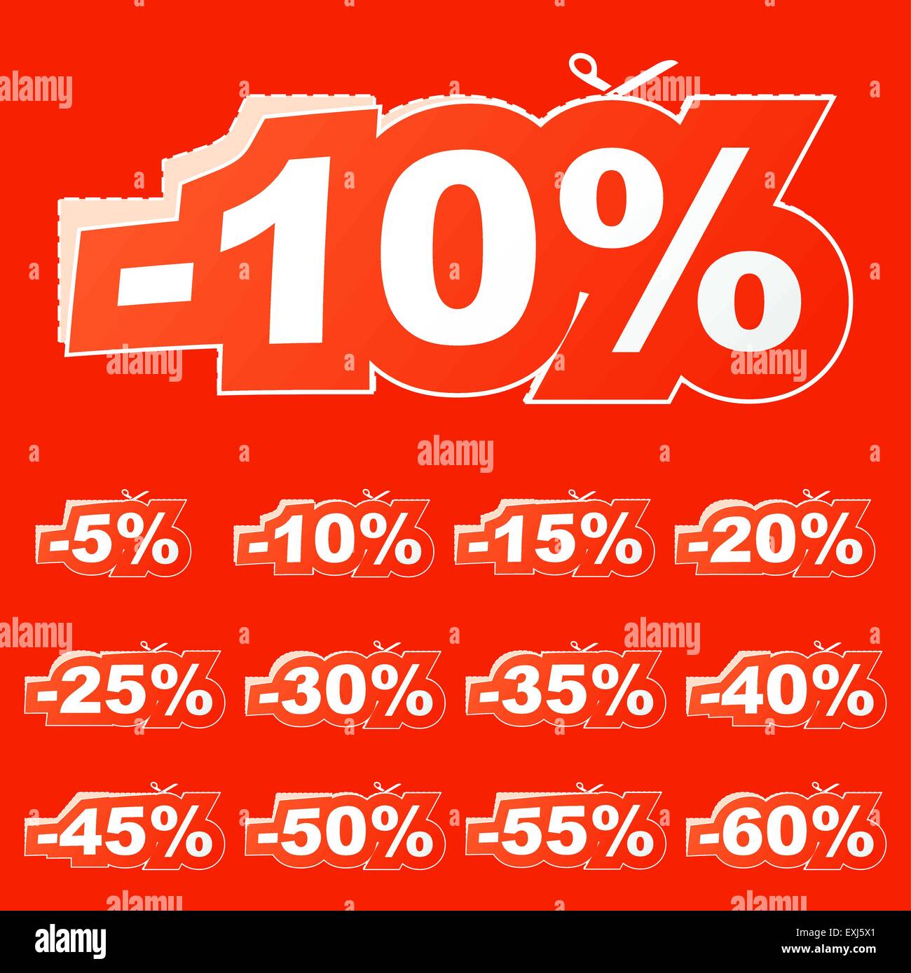 Discount sticker templates with different percentages Stock Vector ...