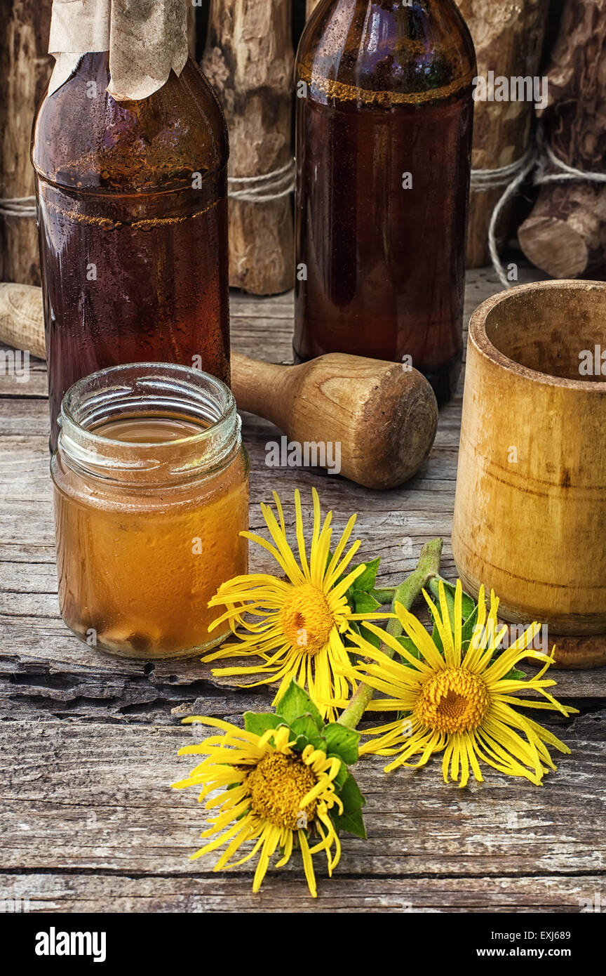 infusion of inflorescences and roots of the medicinal plant Inula on ...